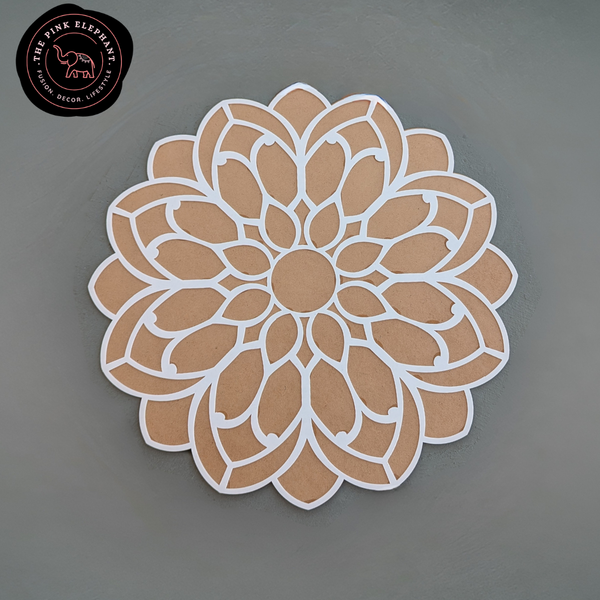 MDF Rangoli Stencil - Lotus Flower 18 inch – The Pink Elephant